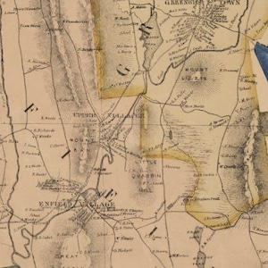 Quabbin - 1850s Map of Lands Now Covered by Quabbin Reservoir Custom ...