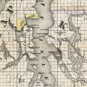 Puget Sound Washington - John Hanson 1877 Map Reprint - Etsy