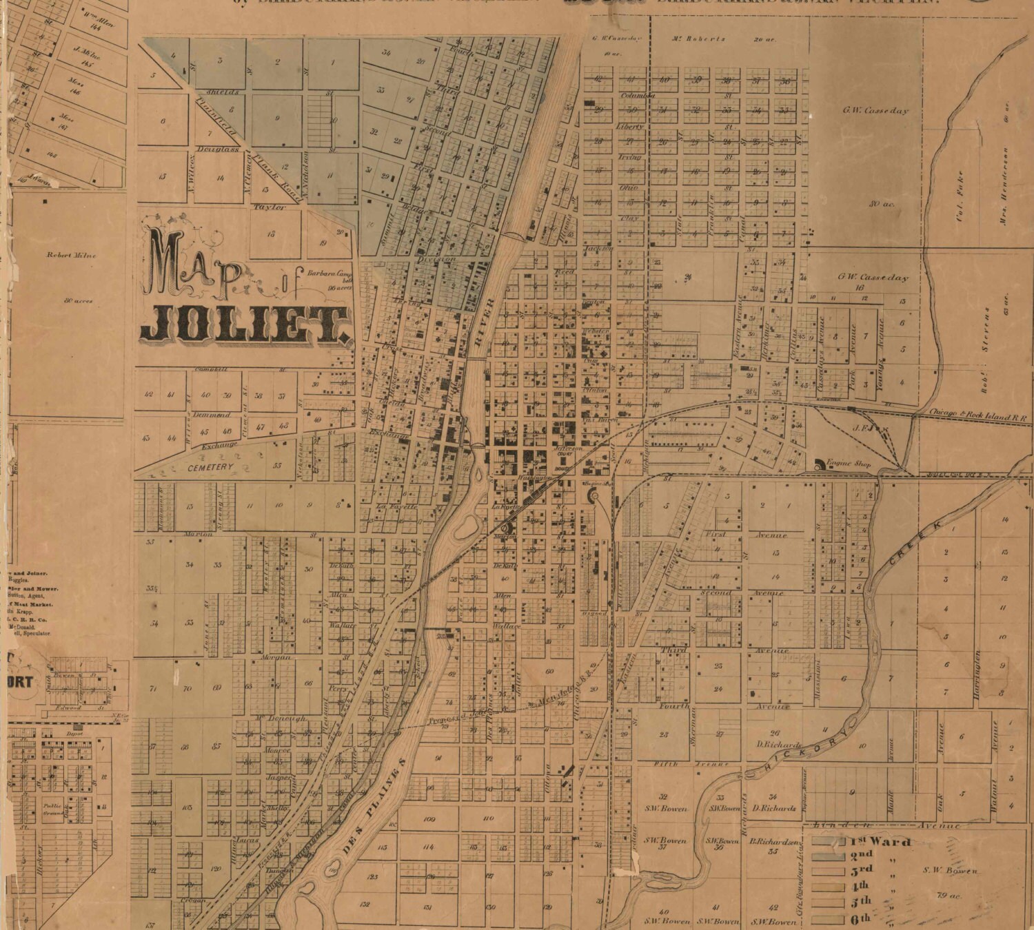 Will County Illinois 1862 Old Wall Map Reprint With Homeowner - Etsy