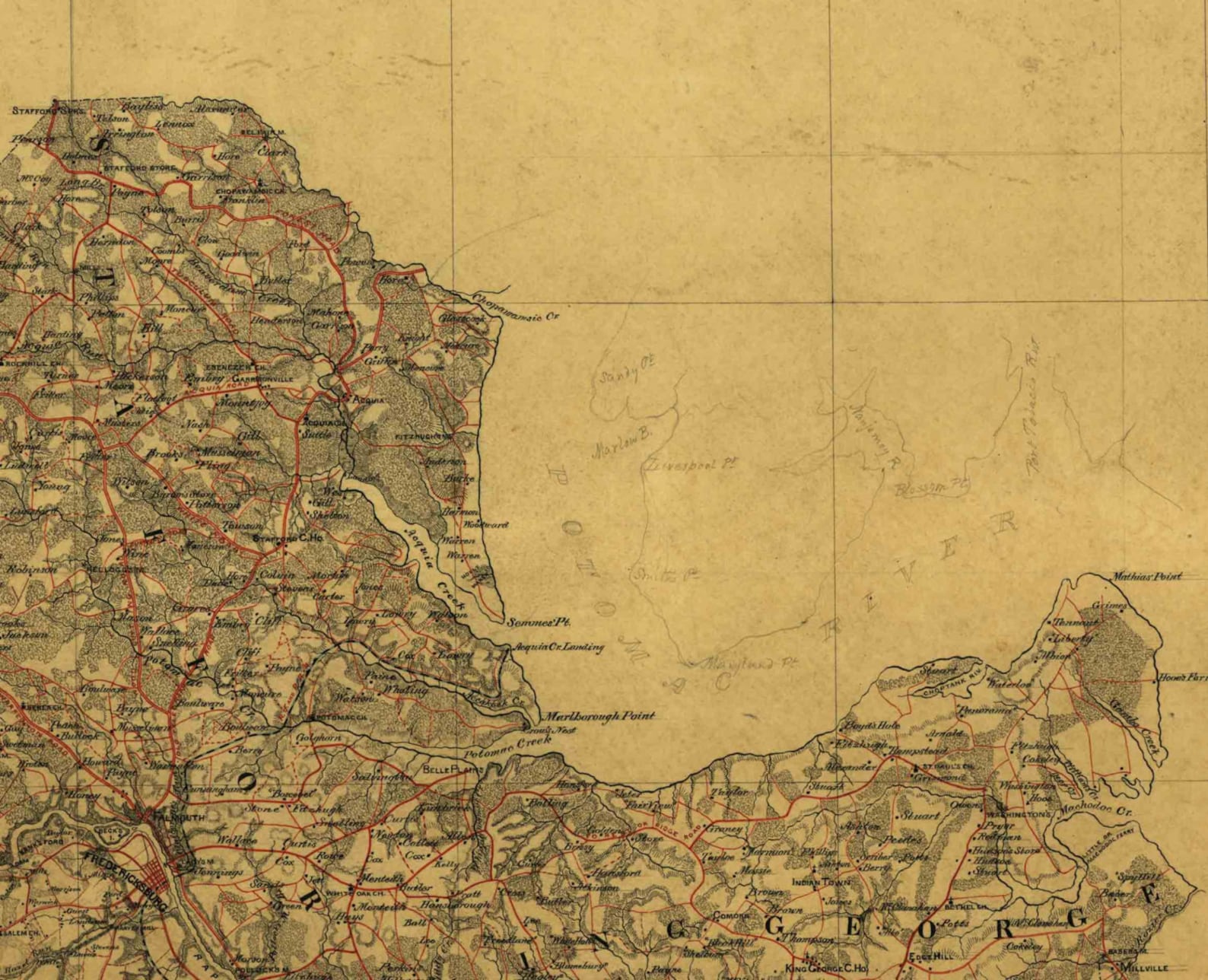 King George County Virginia 1864 Old Wall Map With Homeowner - Etsy