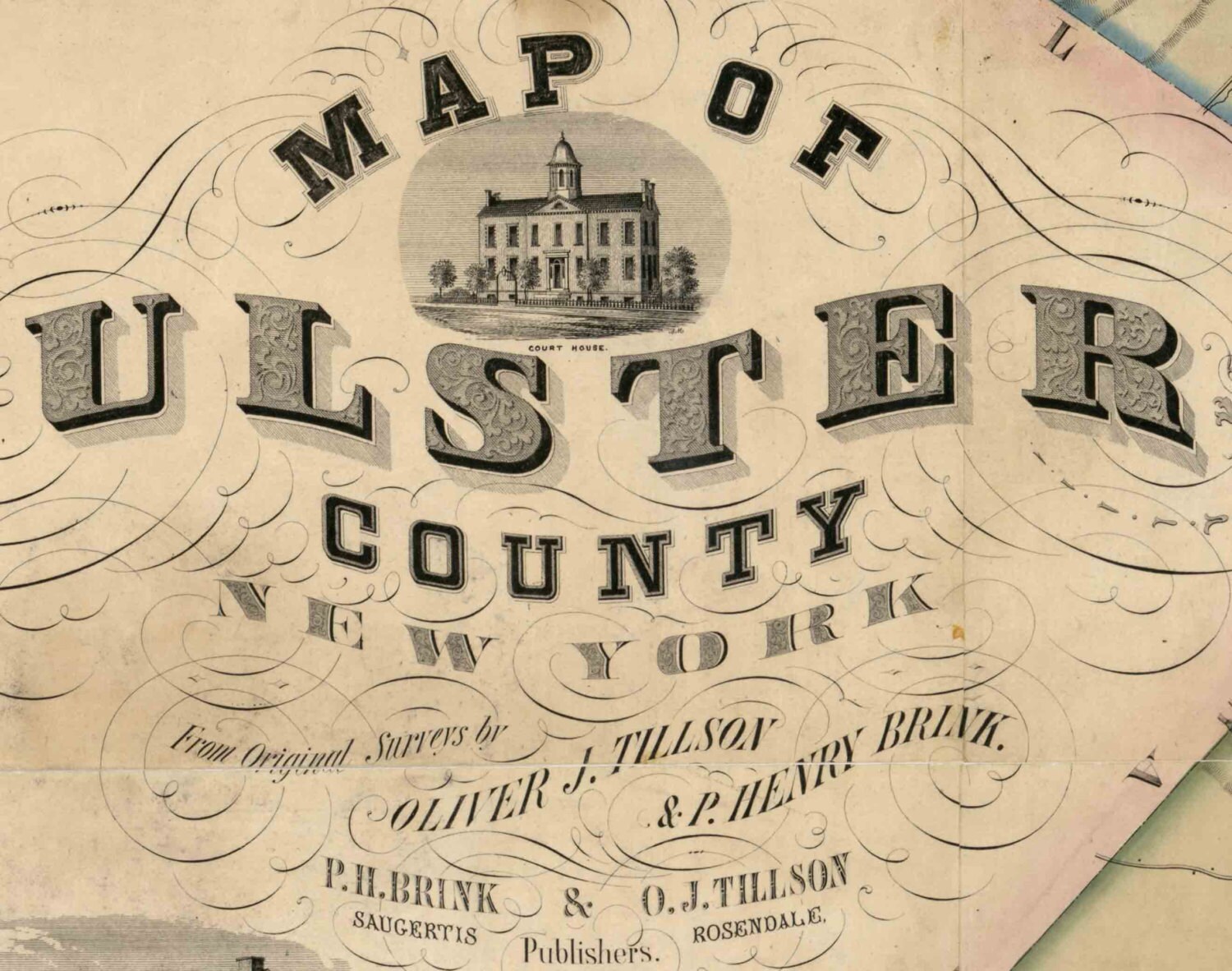 Ulster County New York 1853 Old Wall Map Reprint With - Etsy