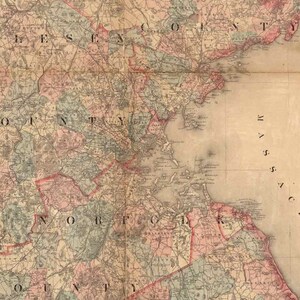 Massachusetts 1861 Map by H.F. Walling - Old Map Reprint - MA State - Etsy