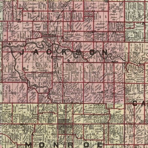 Carroll County Indiana 1898 - Old Wall Map Reprint With Landowner Names ...