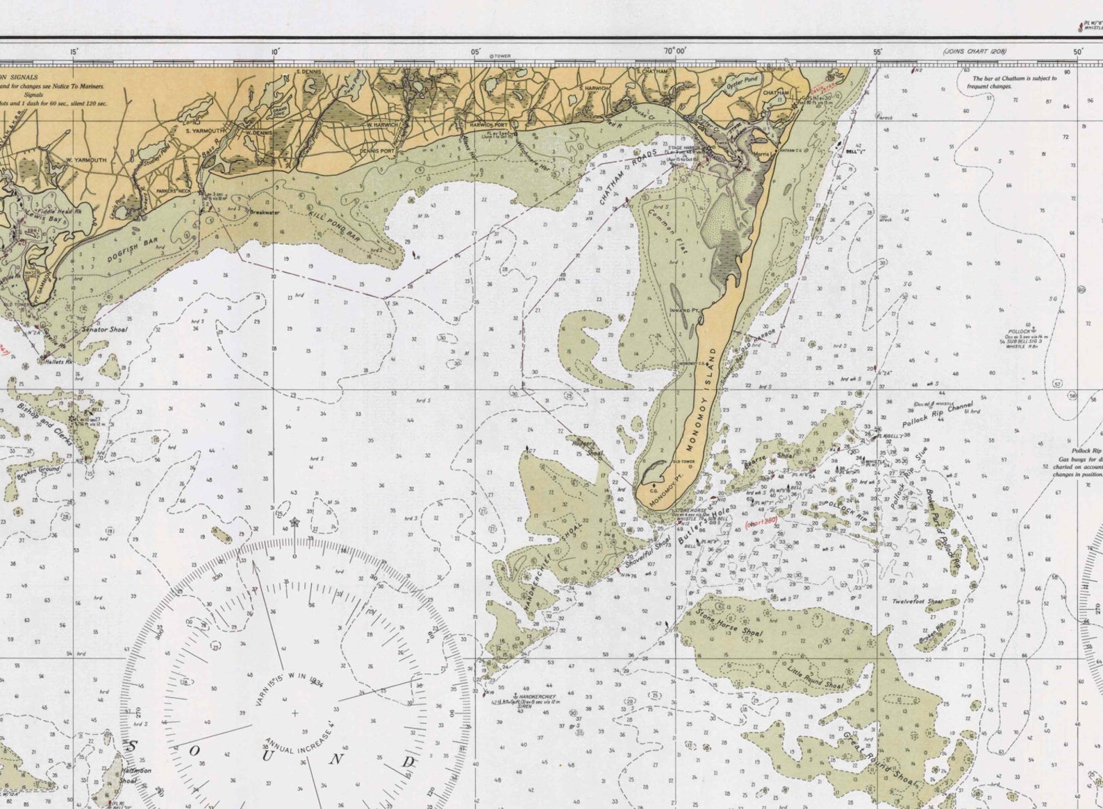 Nantucket Sound and Approaches 1933 Nautical Map Reprint | Etsy