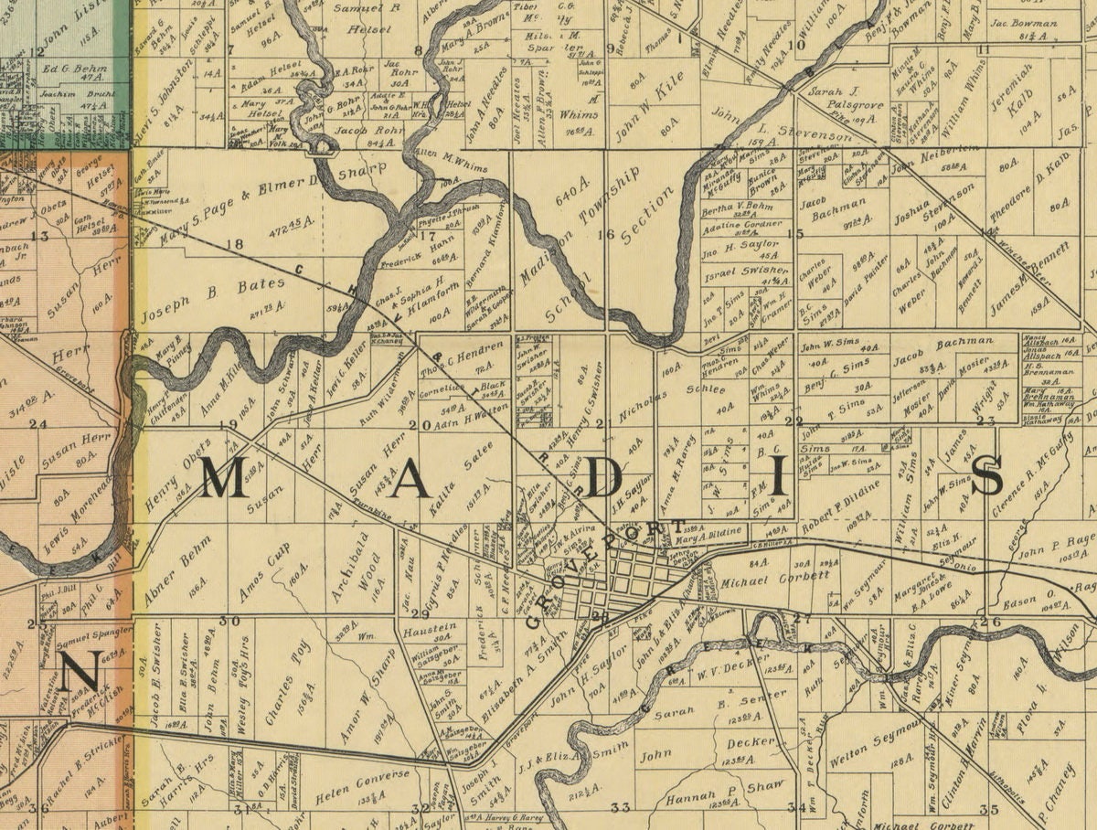 Franklin County Ohio 1895 Old Wall Map Reprint With | Etsy