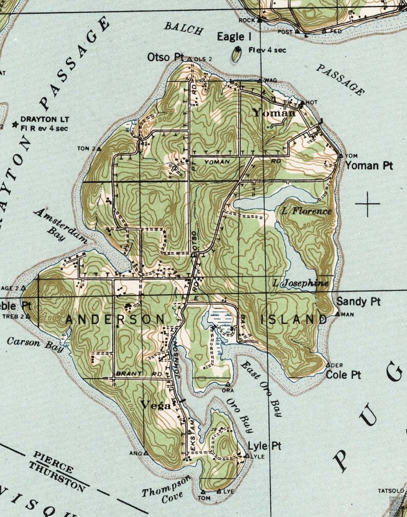Fort Lewis Ca. 1940 USGS Old Topographic Map Custom - Etsy