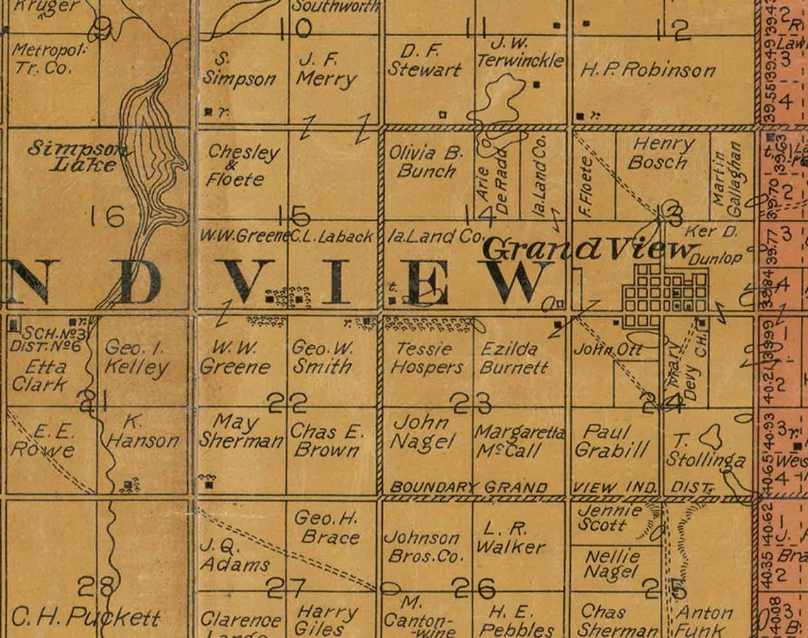 Douglas County South Dakota 1900 Old Wall Map With Landowner | Etsy