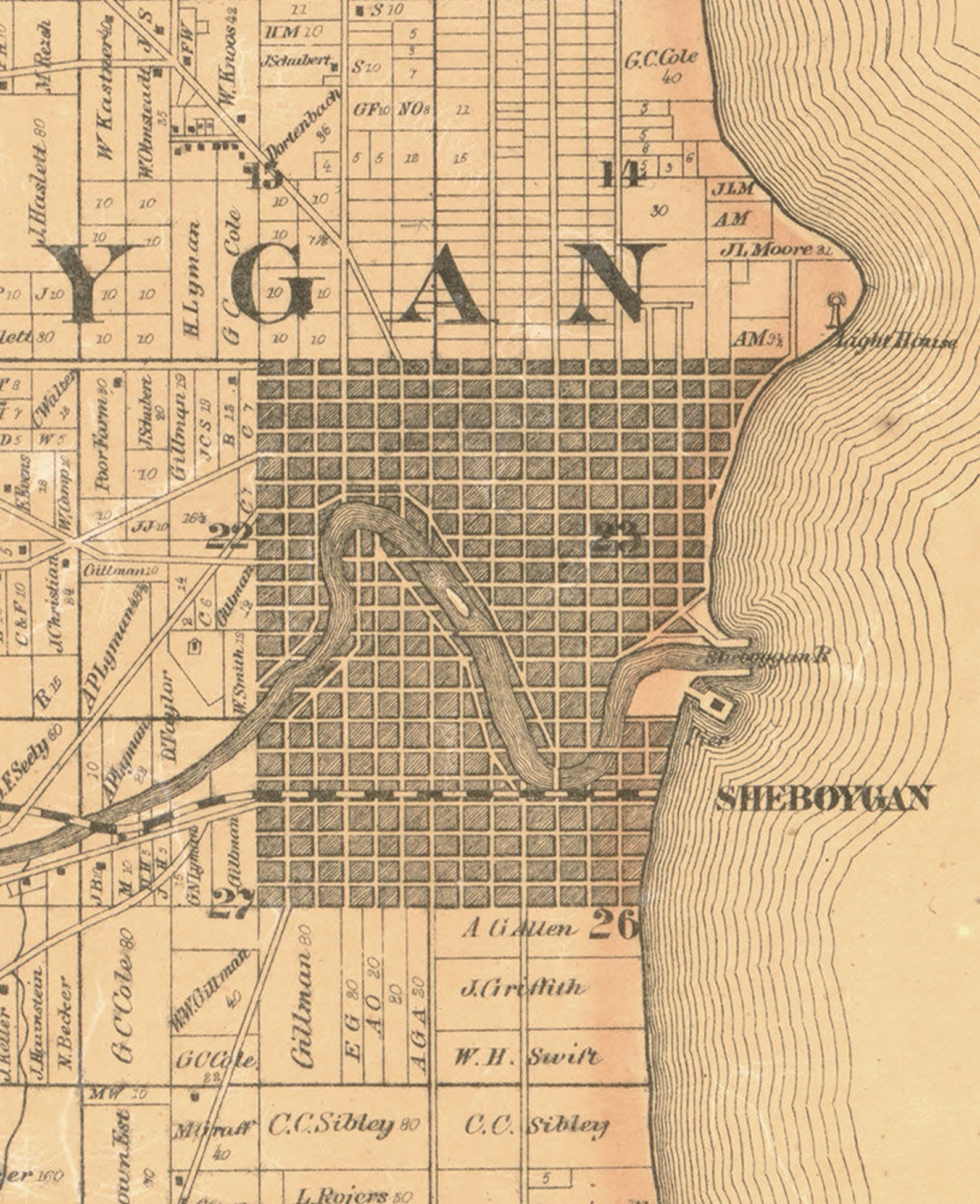 Sheboygan County Wisconsin 1862 Old Wall Map Reprint With - Etsy