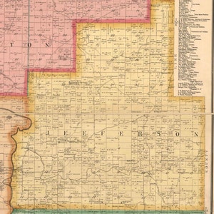 Cedar County Missouri 1897 - Old Wall Map With Landowner & Homeowner ...