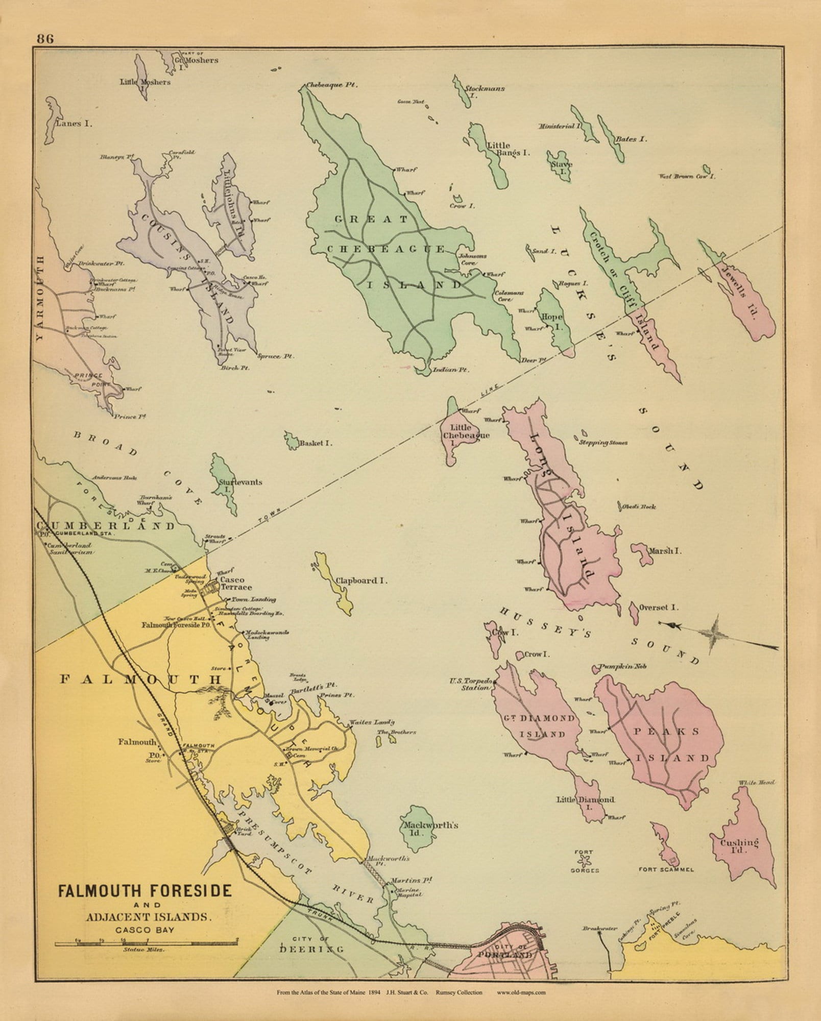 Map Of Cousins Island Maine