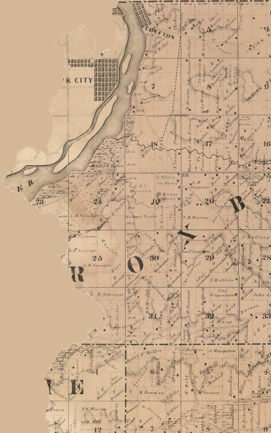 Dane County Wisconsin 1861 - Old Wall Map Reprint With Homeowner Names ...