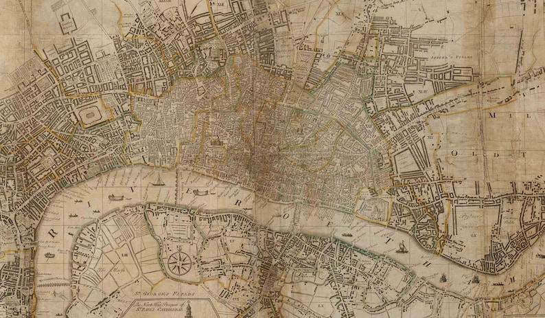 London England 1782 Old Map Reprint - Etsy