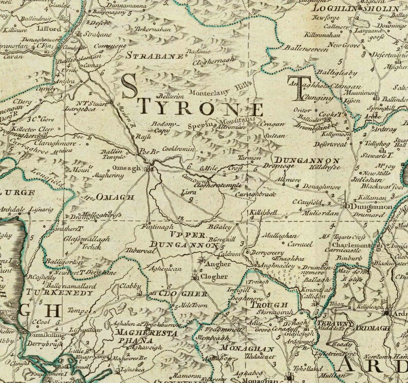 Ireland 1790 Map - Roque - Clan Names - Old Map Reprint - Etsy