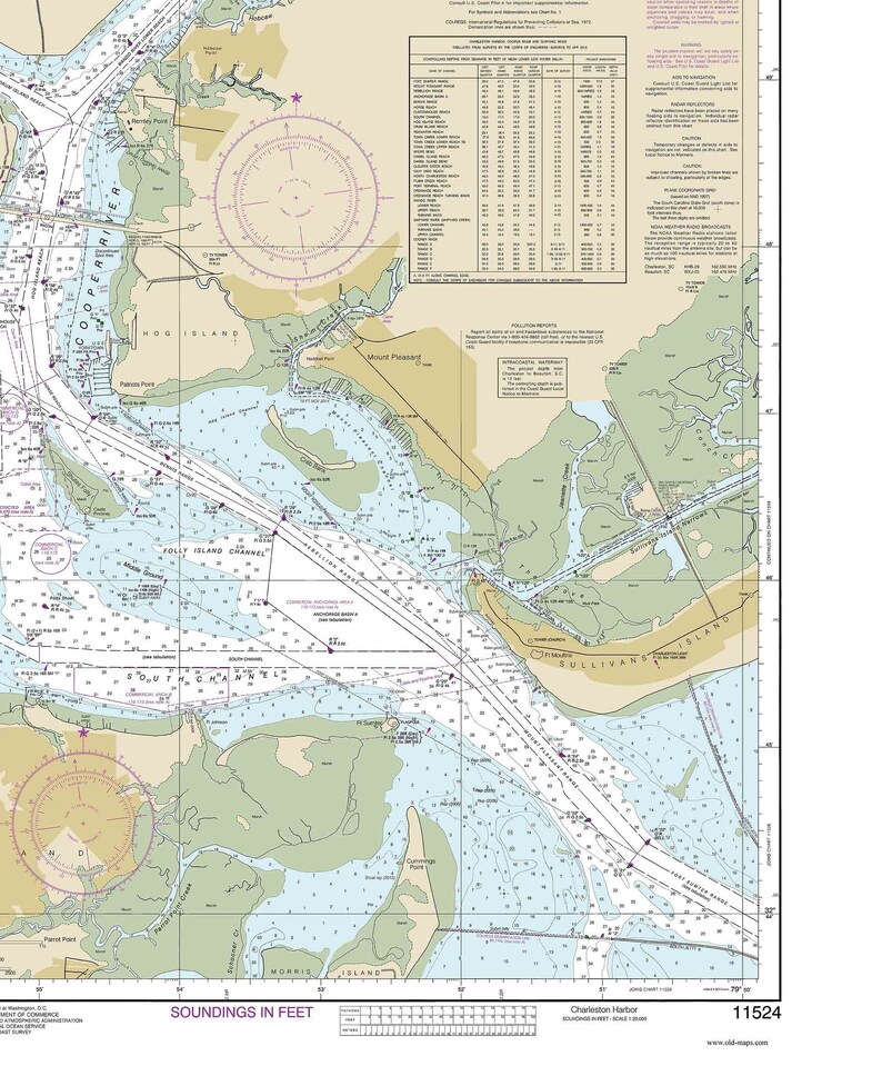 Charleston Harbor 2015 Old Map Nautical Chart - South Carolina -reprint ...