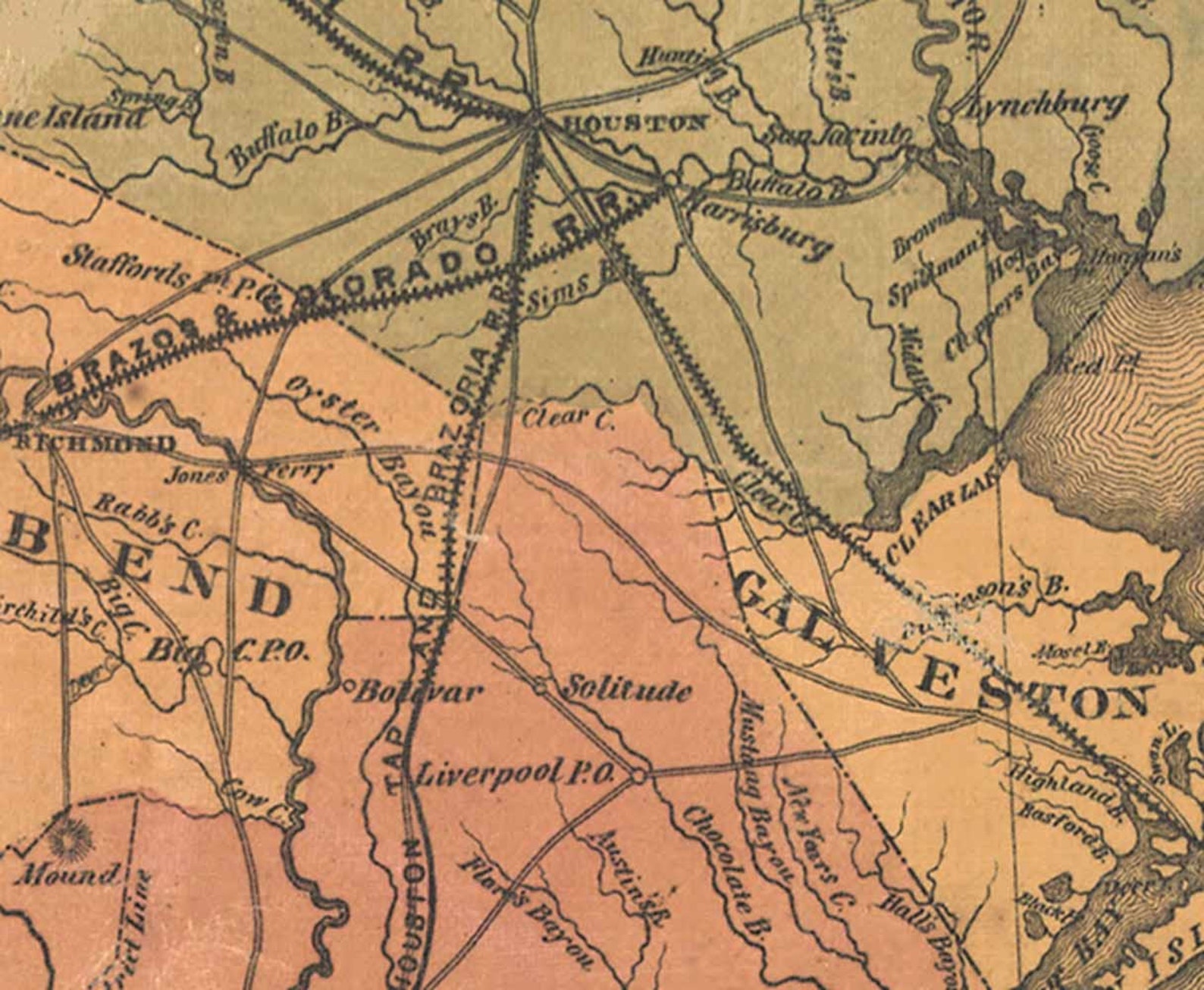 Texas 1862 State Map Pressler Railroads Reprint - Etsy