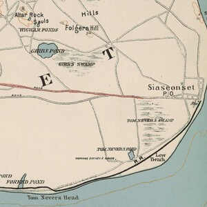 Nantucket 1891 Map by Walker - Custom Reprint 1-town - Etsy