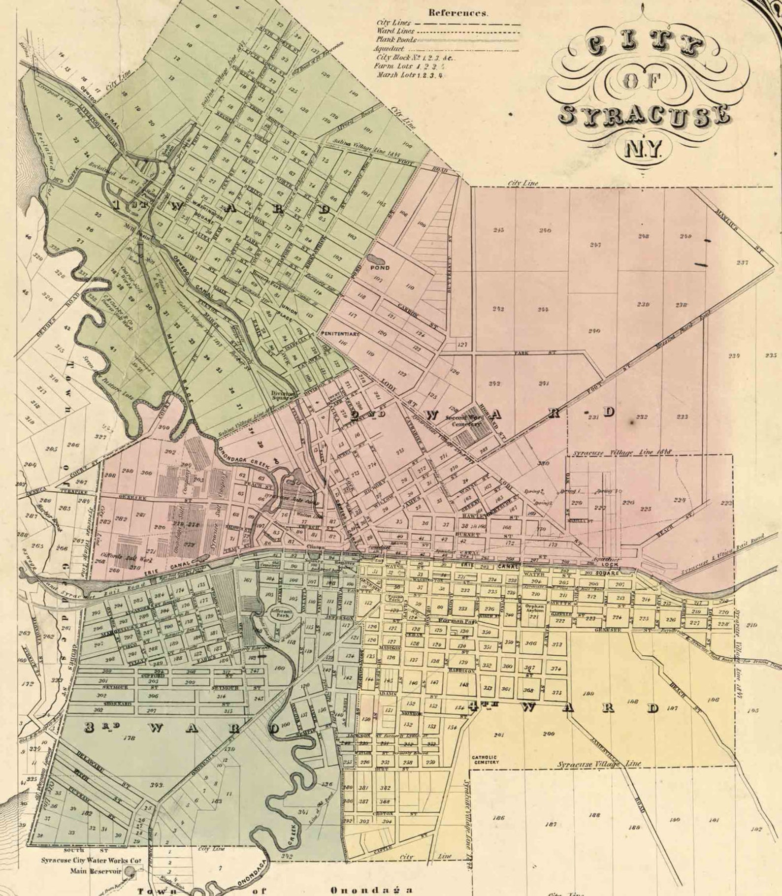 Onondaga County New York 1852 Old Wall Map Reprint With - Etsy