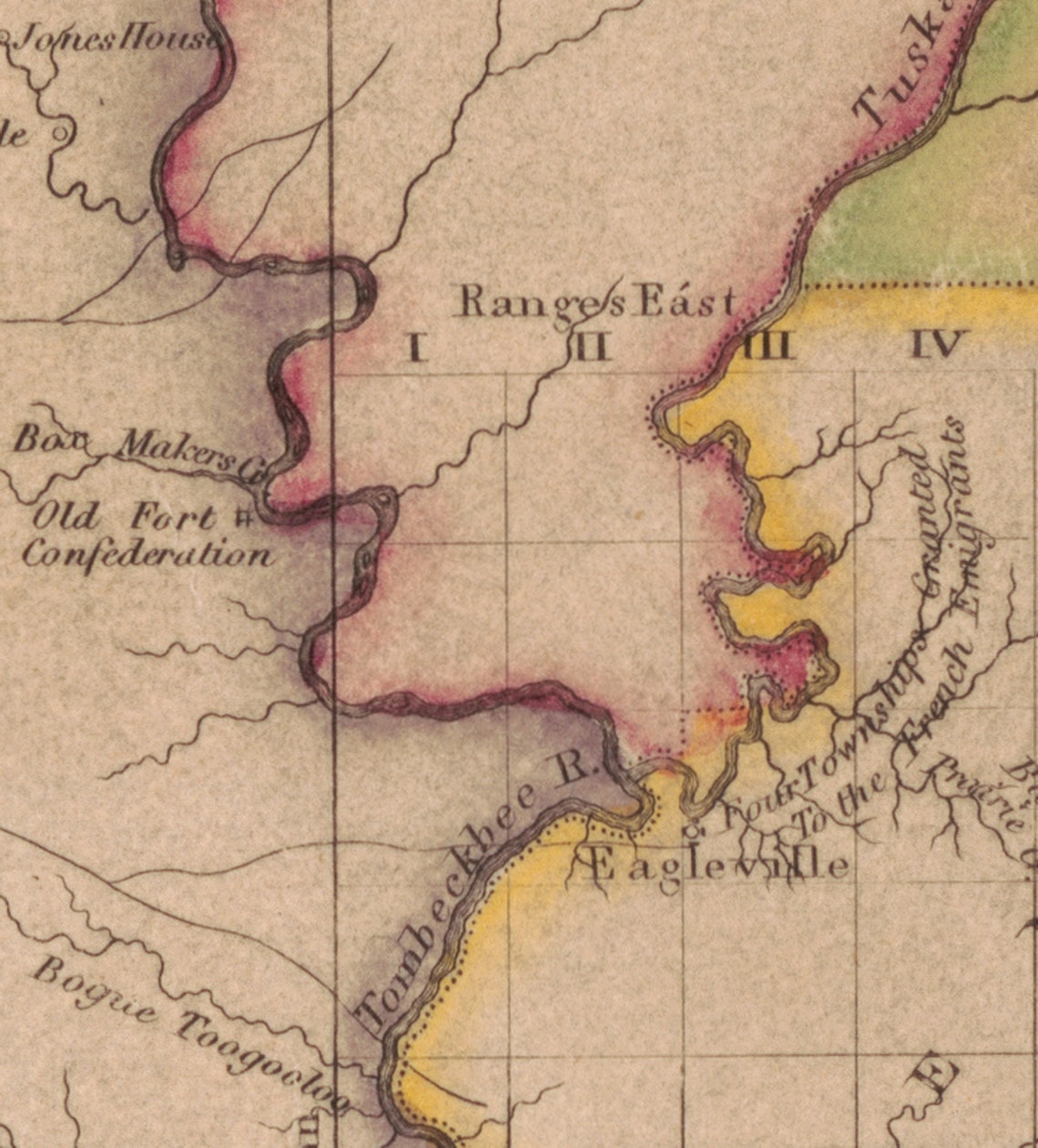 Alabama 1819 Old State Map Detailed Early Map War of 1812 - Etsy