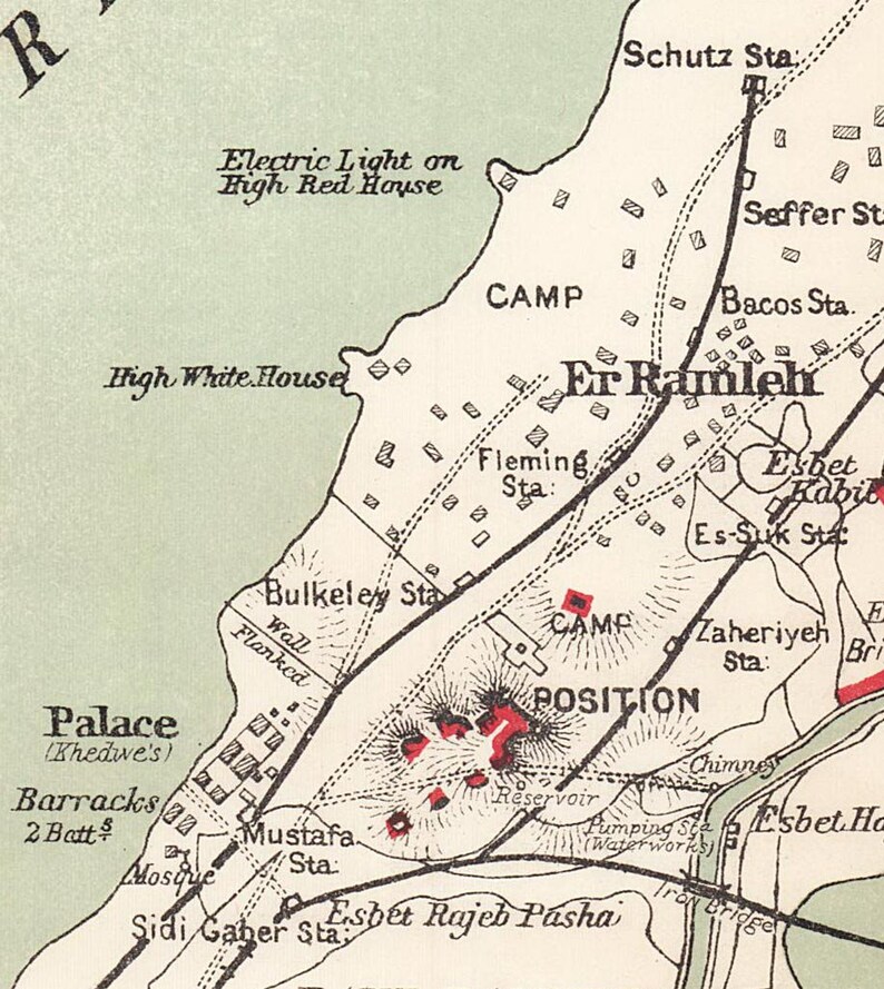 Alexandria Egypt Ca 1882 Map Military Reprint - Etsy