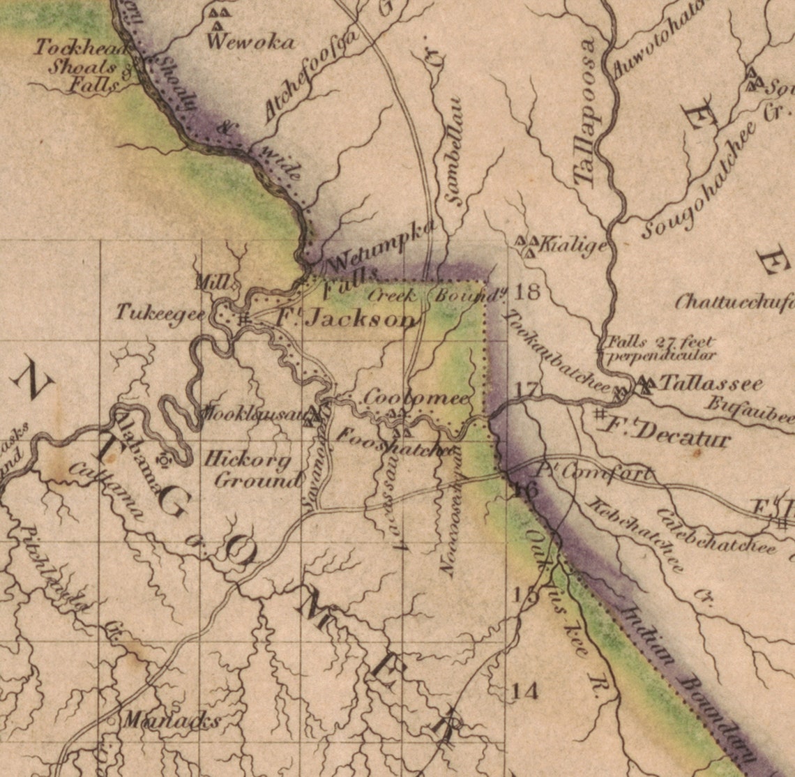 Alabama 1819 Old State Map Detailed Early Map War of 1812 - Etsy