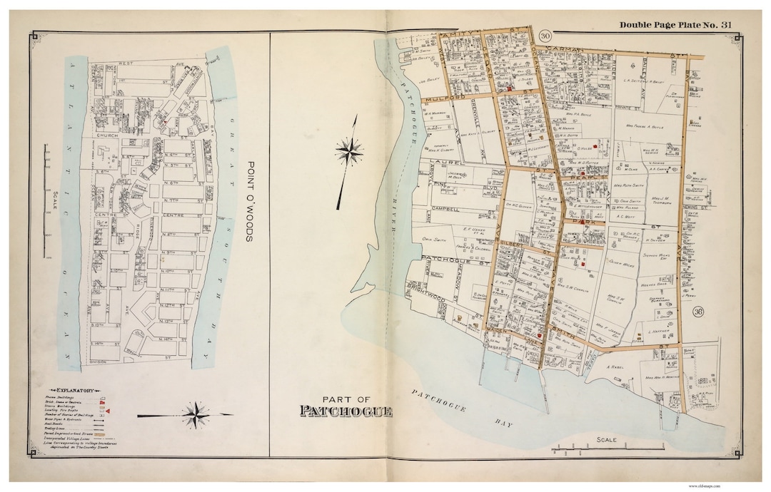 Patchogue - South - Brookhaven - 1915 - Long Island New York - Suffolk ...