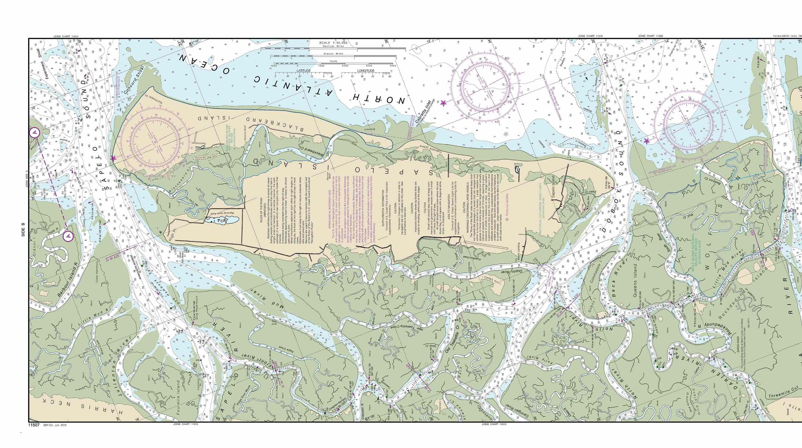 Beaufort River & St Simons Sound - 2015 - Old Map Nautical Chart ...