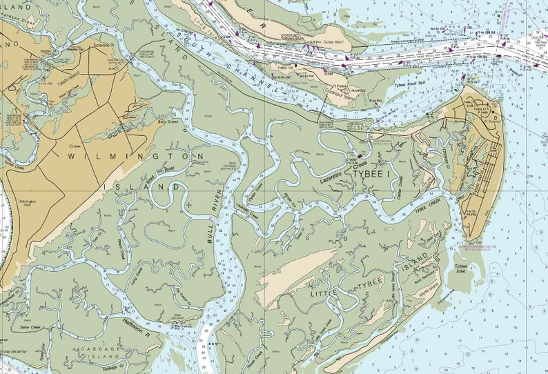 Savannah River and Wassaw Sound 2017-old Map Nautical Chart-south ...