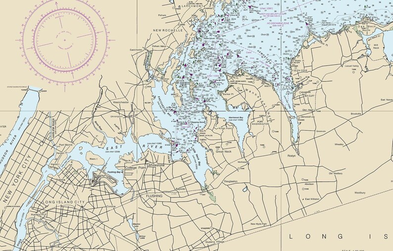 Long Island Sound (blue Water) - 2017 Nautical Map Connecticut - New ...