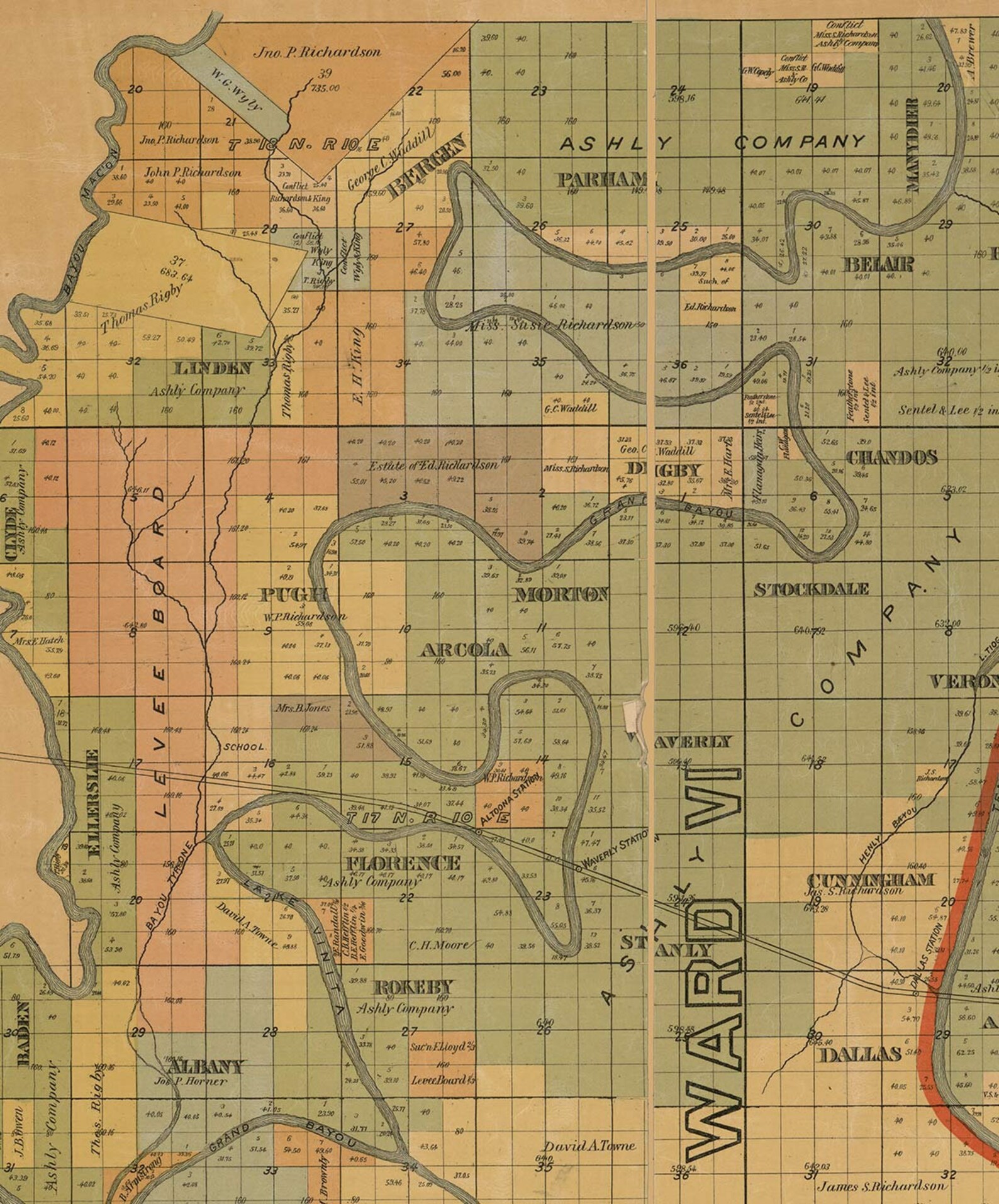 Madison Parish Louisiana 1891 Old County Wall Map With - Etsy
