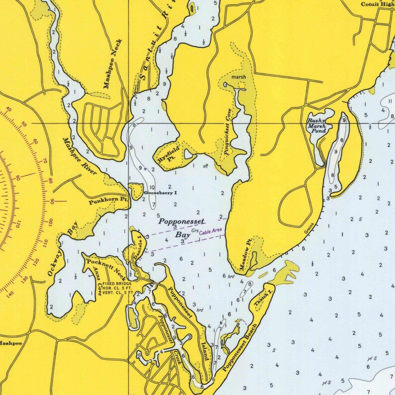 Osterville to Green Pond East Falmouth MA 1971 Nautical - Etsy