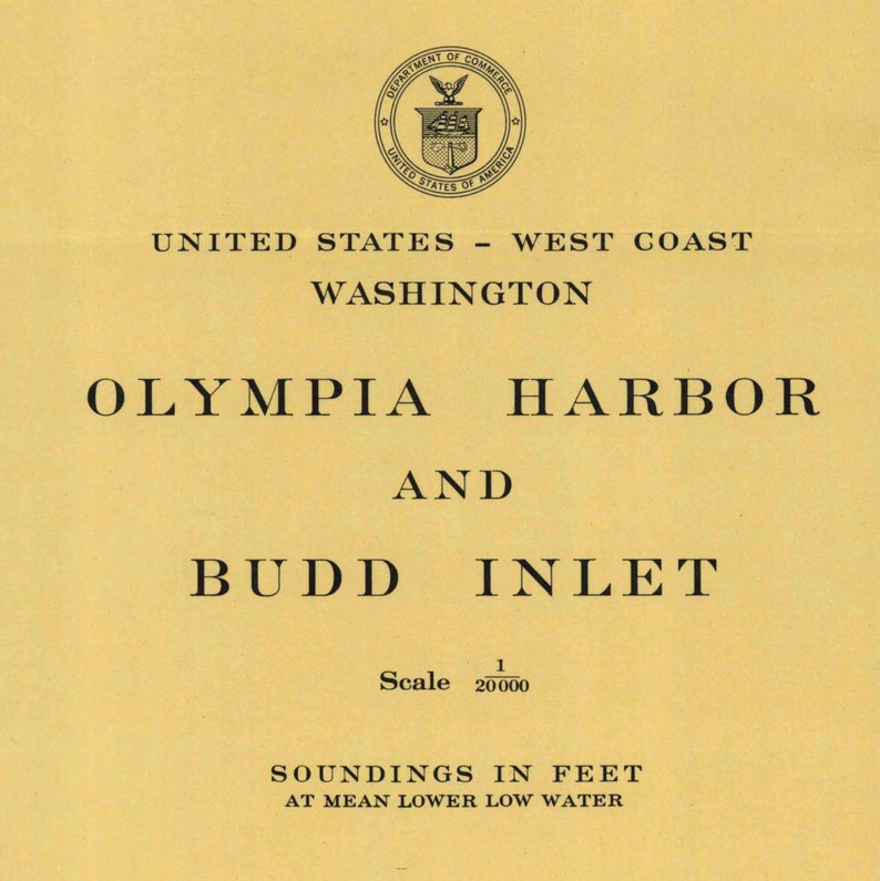 Olympia Harbor Budd Inlet 1948 Nautical Map, Washington, Reprint PC ...