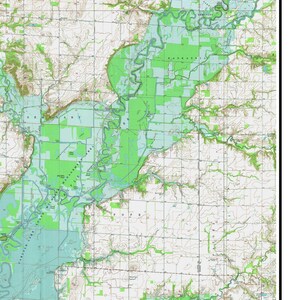 Carlyle Lake 1974 USGS Old Topographic Map - Custom Composite Illinois ...