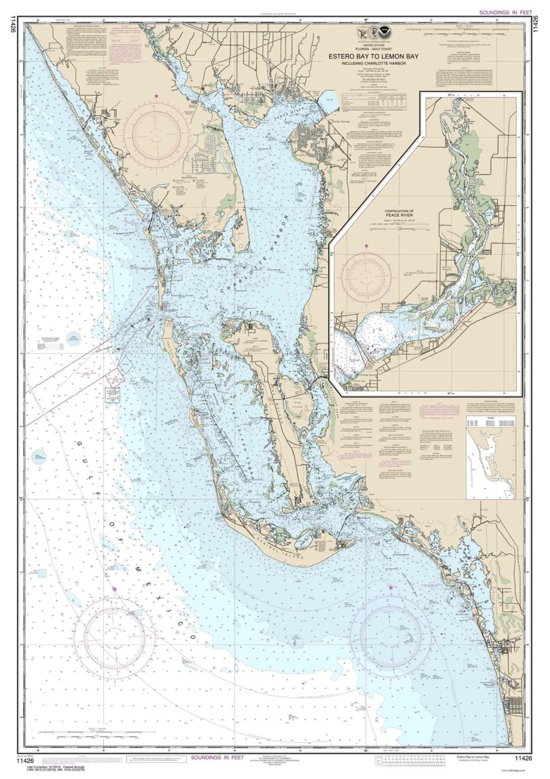 Estero Bay to Lemon Bay Including Charlotte Harbor- 2015 Nautical Map ...