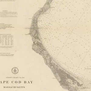 Cape Cod Bay - 1910 Nautical Map - Reprint - AC 80000 - Chart 110 - Etsy
