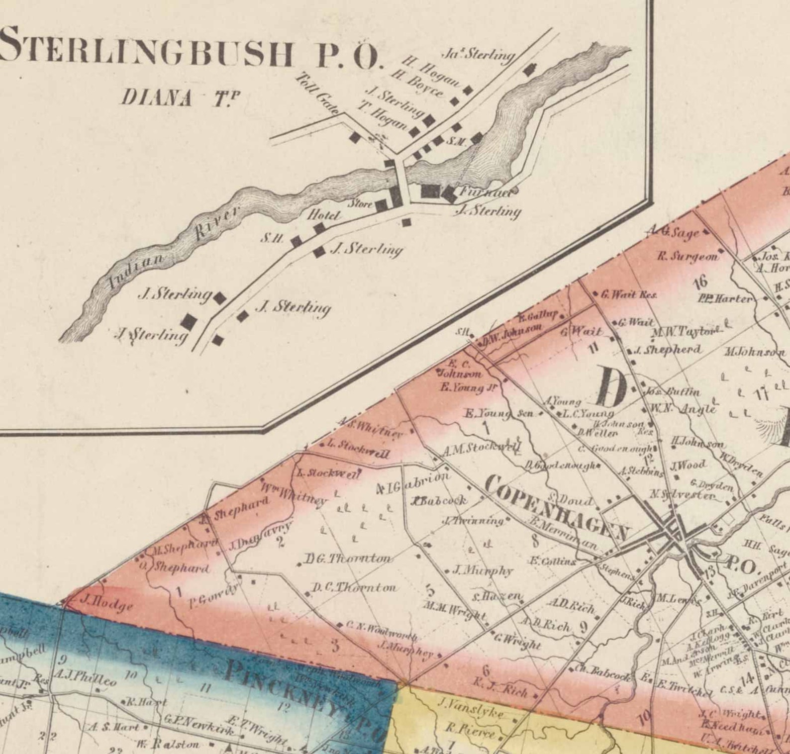 Lewis County New York 1857 Old Wall Map Reprint With - Etsy