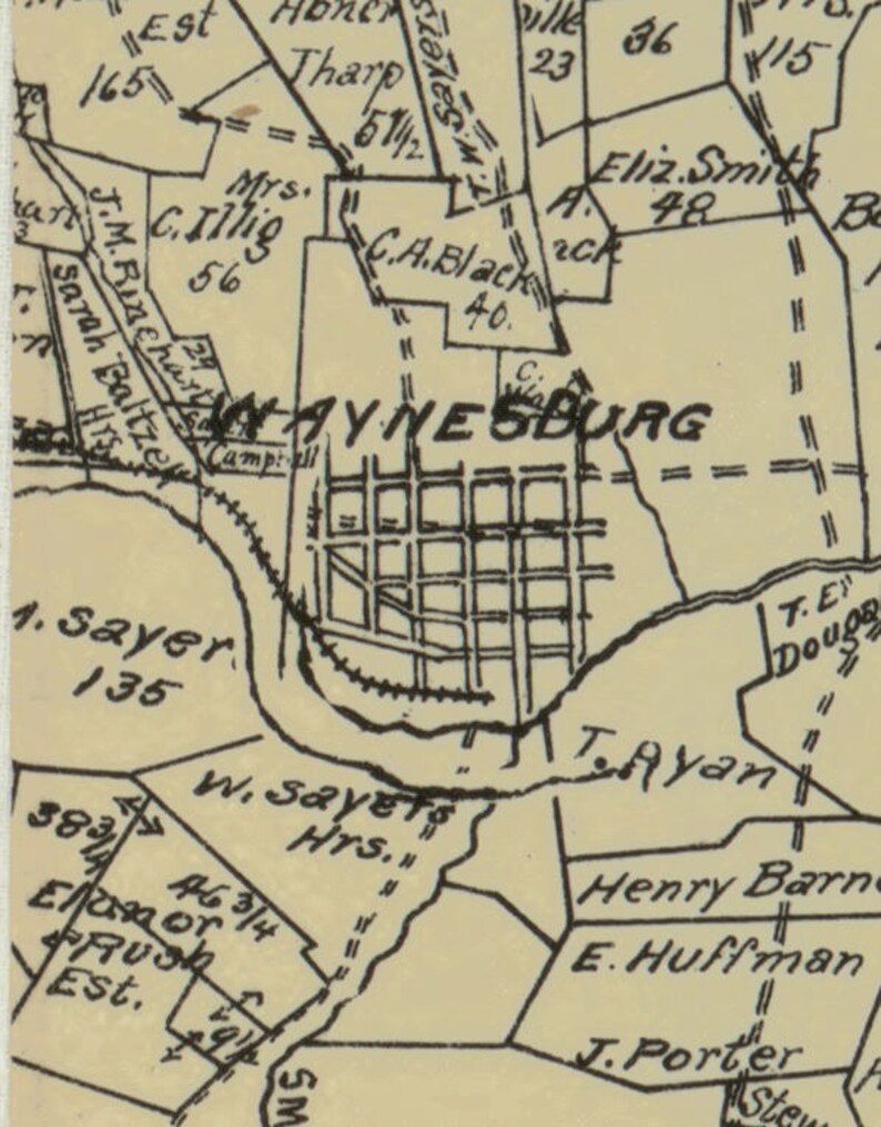 Greene County Pennsylvania 1897 Old Wall Map With Owner | Etsy