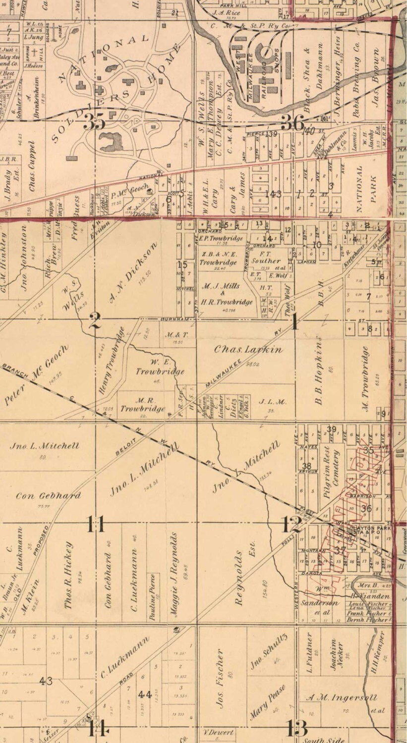 Milwaukee County South Milwaukee & Cudahay Wisconsin 1893 | Etsy