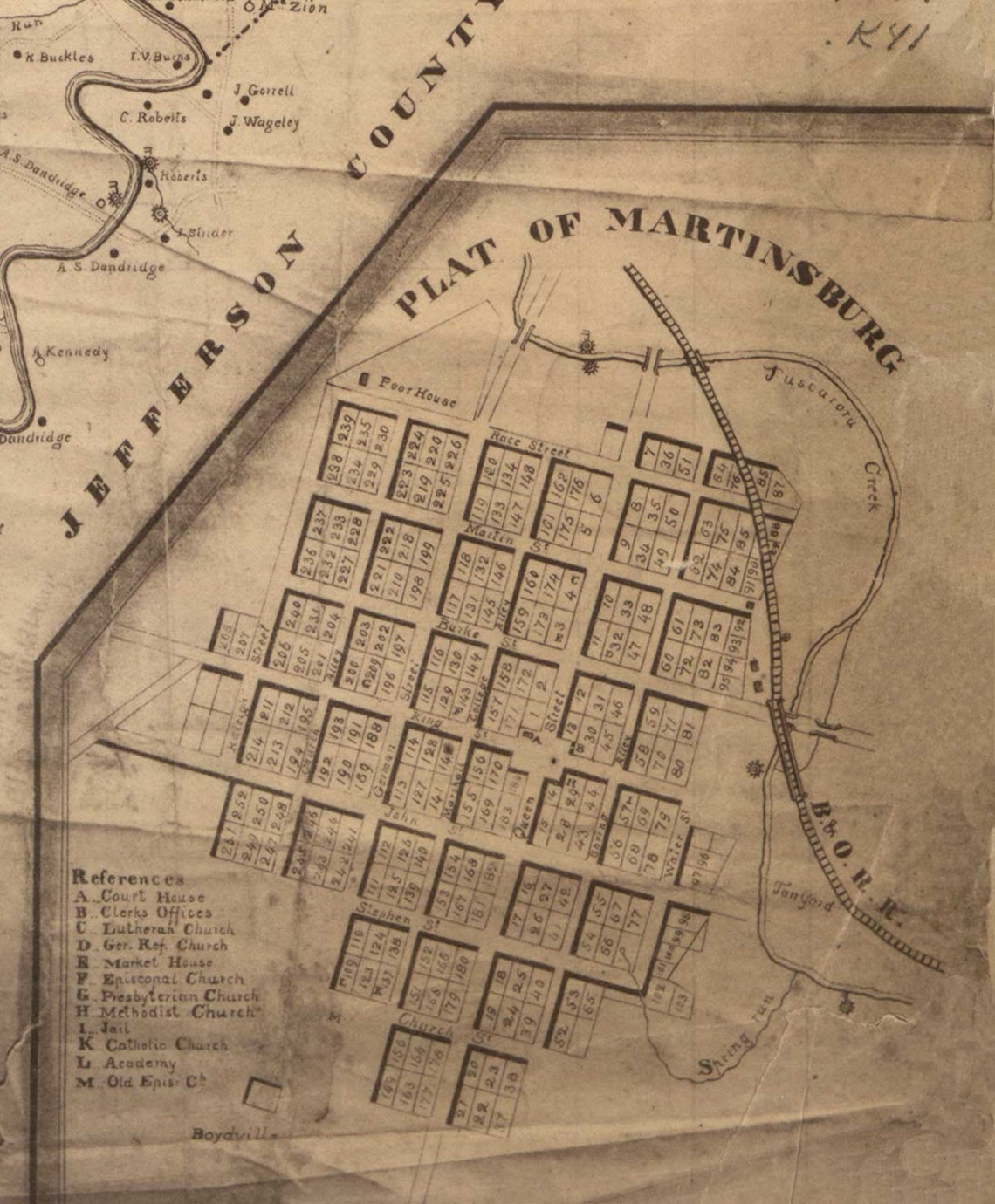 Berkeley County Map 1847 West Virginia Old Wall Map With - Etsy