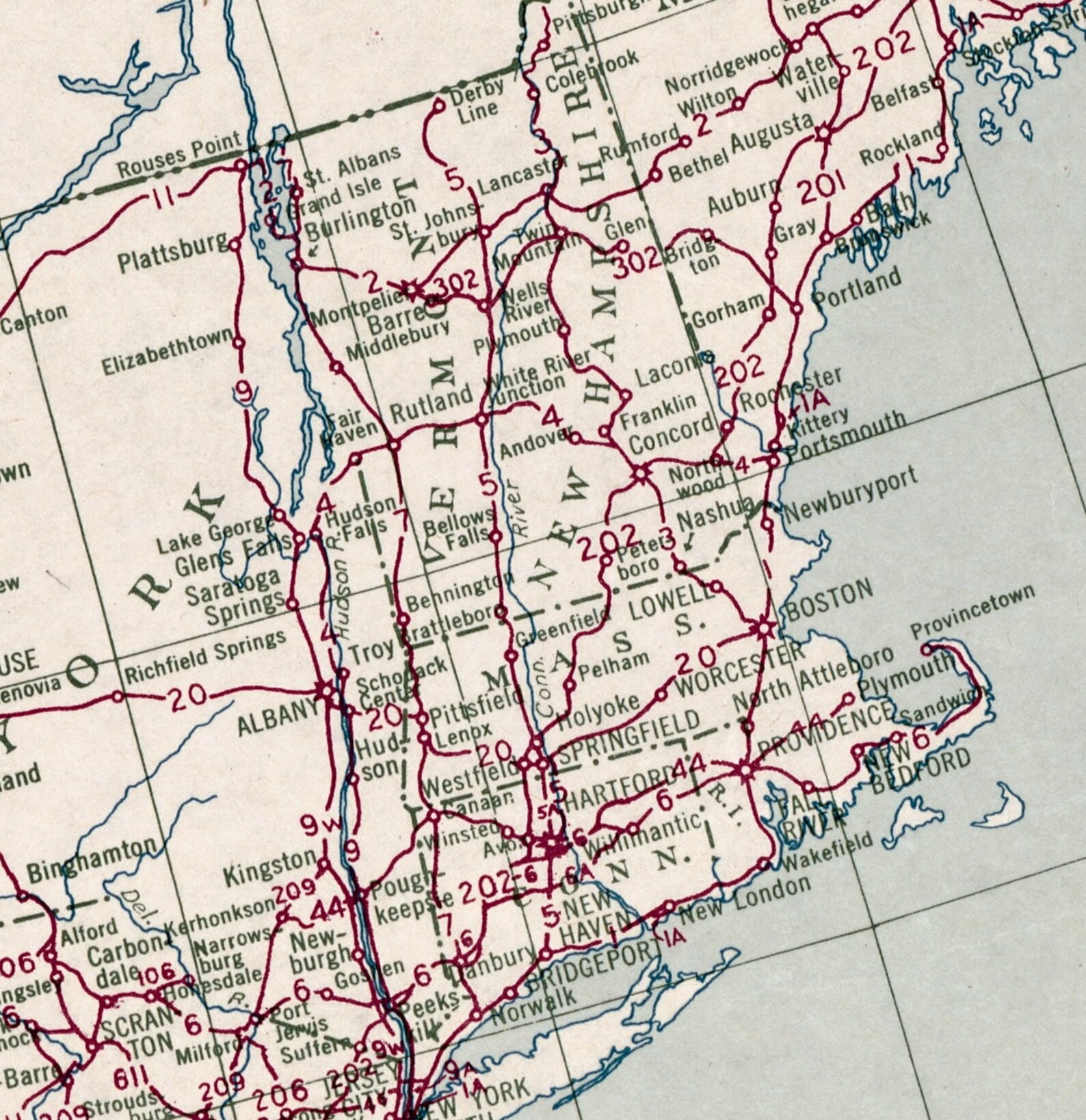 American Highways in 1950 Shows All the Main Roads Usamap | Etsy