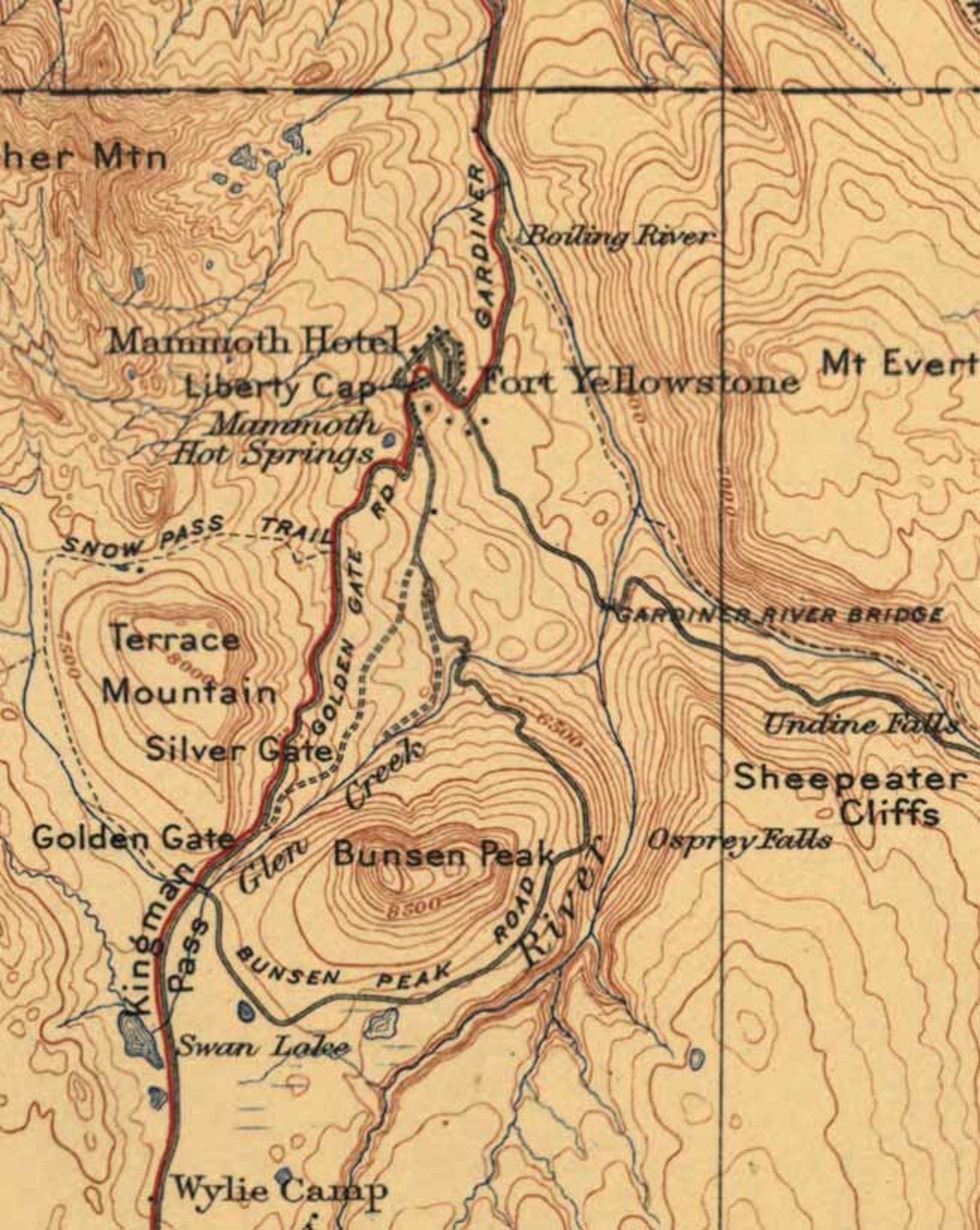 Yellowstone National Park 1912 Old Topographical Map Reprint - Etsy
