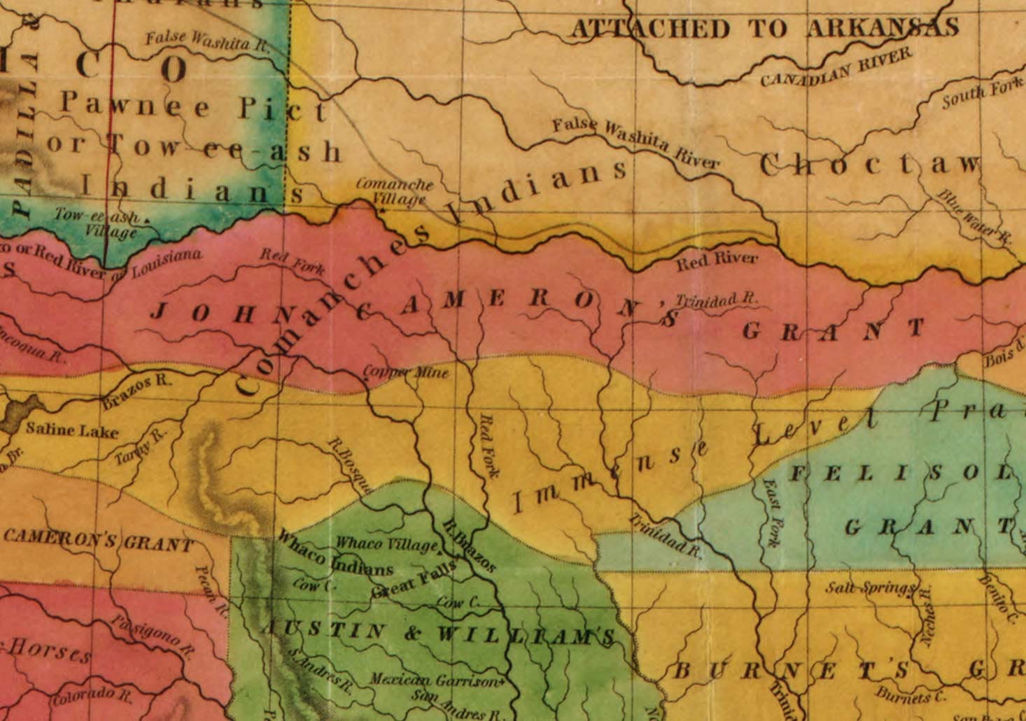 Texas 1835 State Map - Young - Land Grants - Reprint - Etsy
