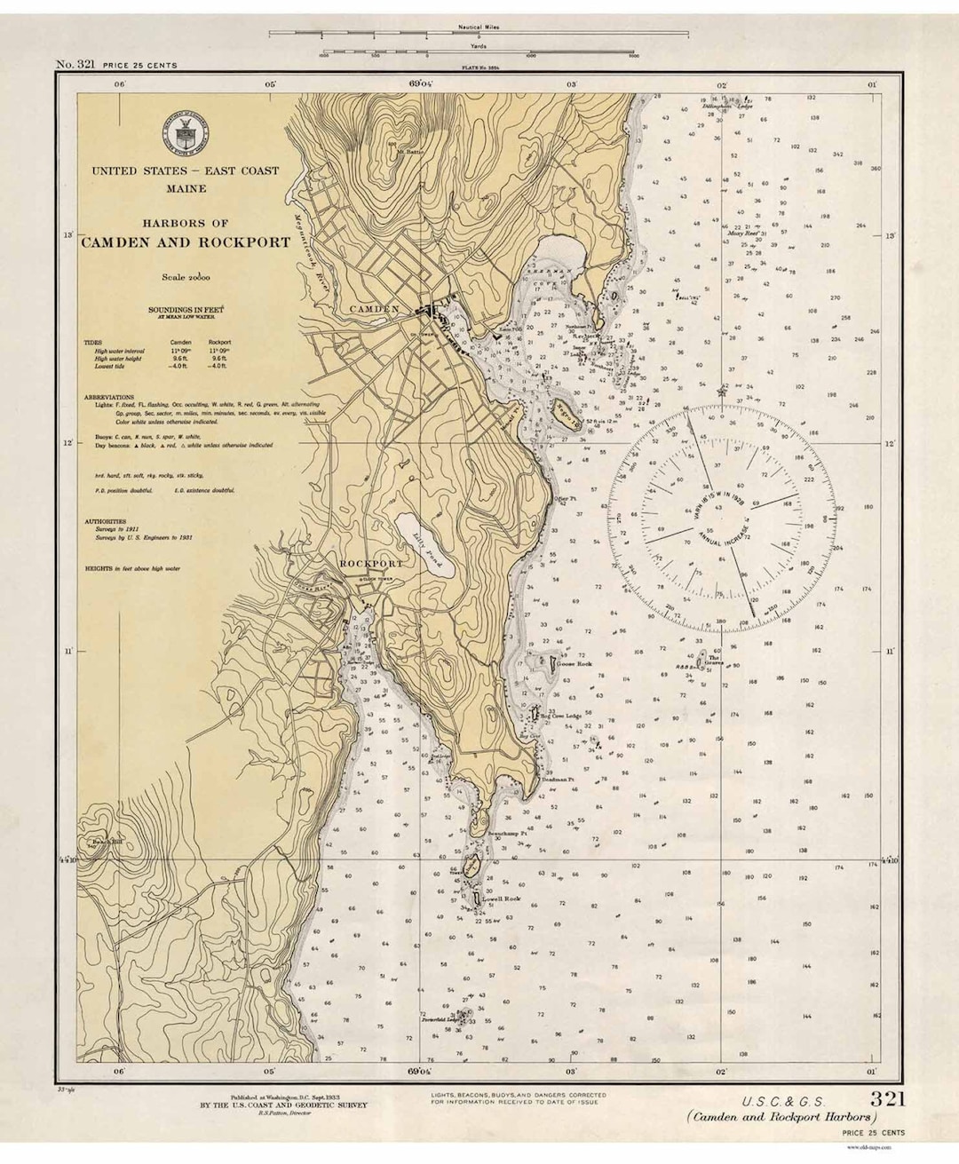Camden and Rockport Harbors Sherman Cove Deadman Point Lowell Rock ...