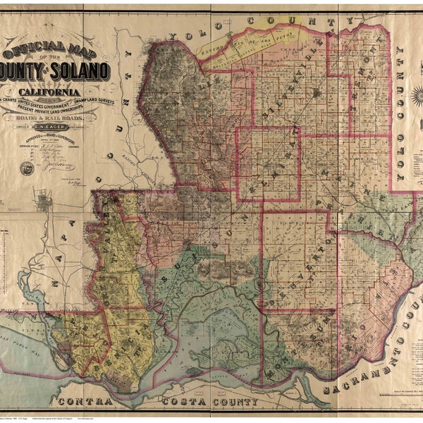 County Map With Sections - Etsy