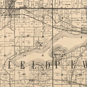 Walworth County Wisconsin 1900 - Old Wall Map Reprint With Homeowner ...