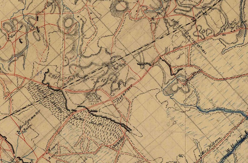 Henrico County Virginia 1864 - Old Wall Map With Homeowner Names ...