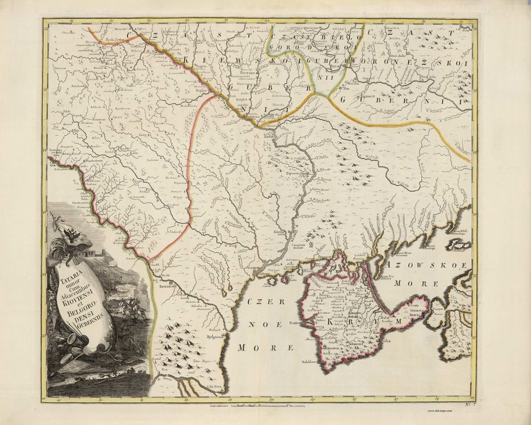 Ukraine 1745 Old Map - Wall Map Reprint - UKR - Etsy