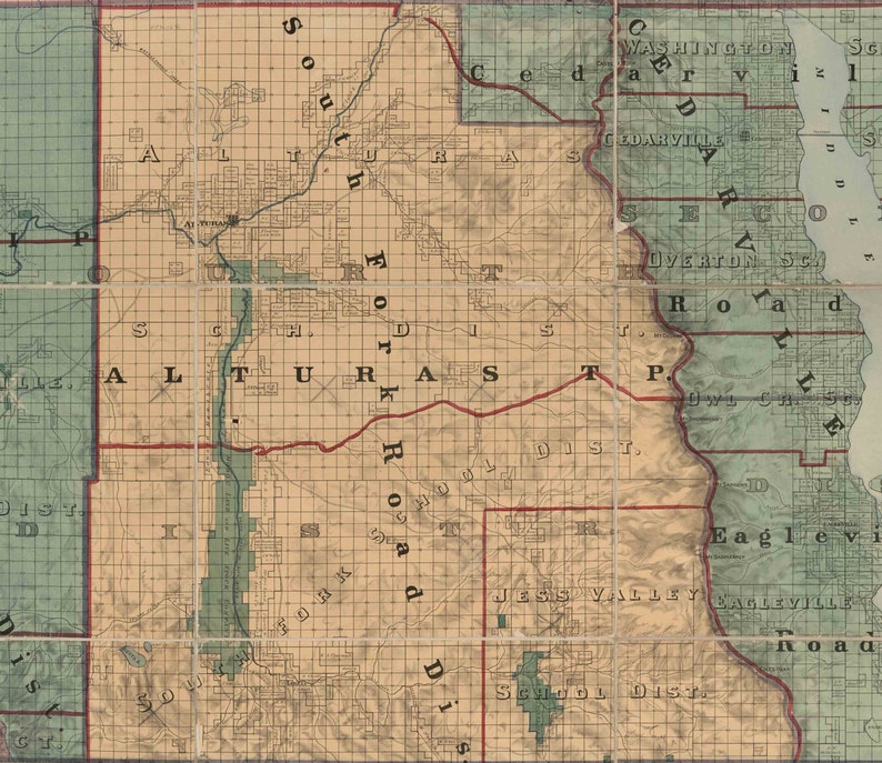 Modoc County California 1887 Old Wall Map Reprint with - Etsy.de