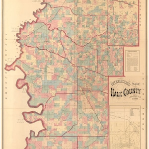 Hale County Alabama 1870 - Old Wall Map With Landowner Names - Reprint ...