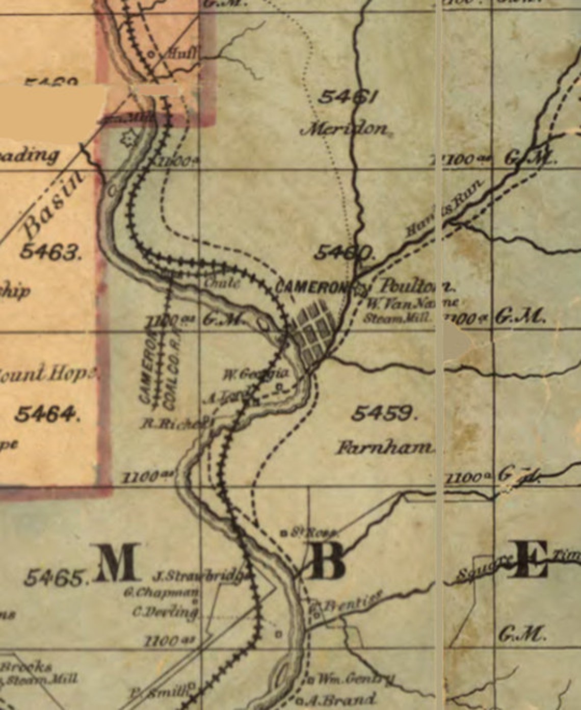 Cameron County Pennsylvania 1870 Old Wall Map With Homeowner - Etsy