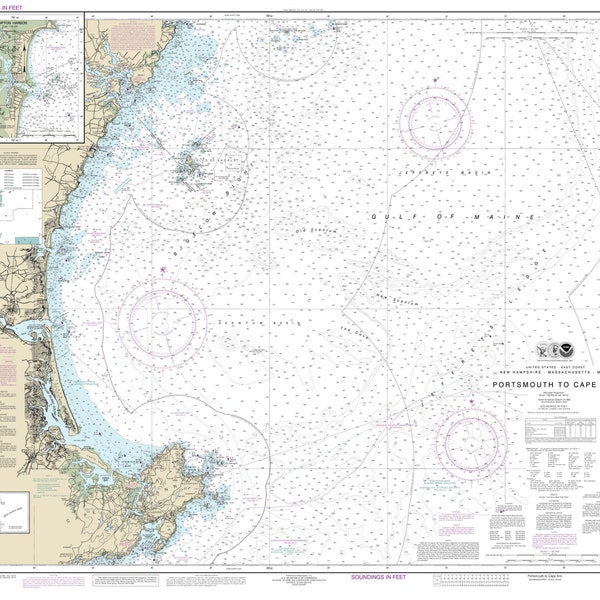 Nautical Chart Portsmouth Nh - Etsy